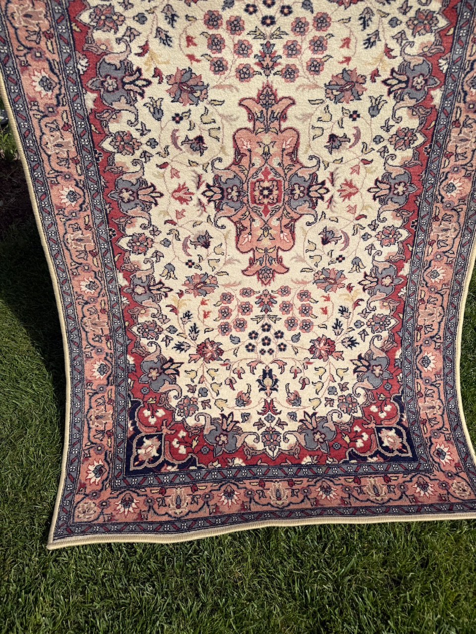 Dywan Teheran 155x94 cm, kość słoniowa, wełna kaszmirowa, Iran, lata 80 ...