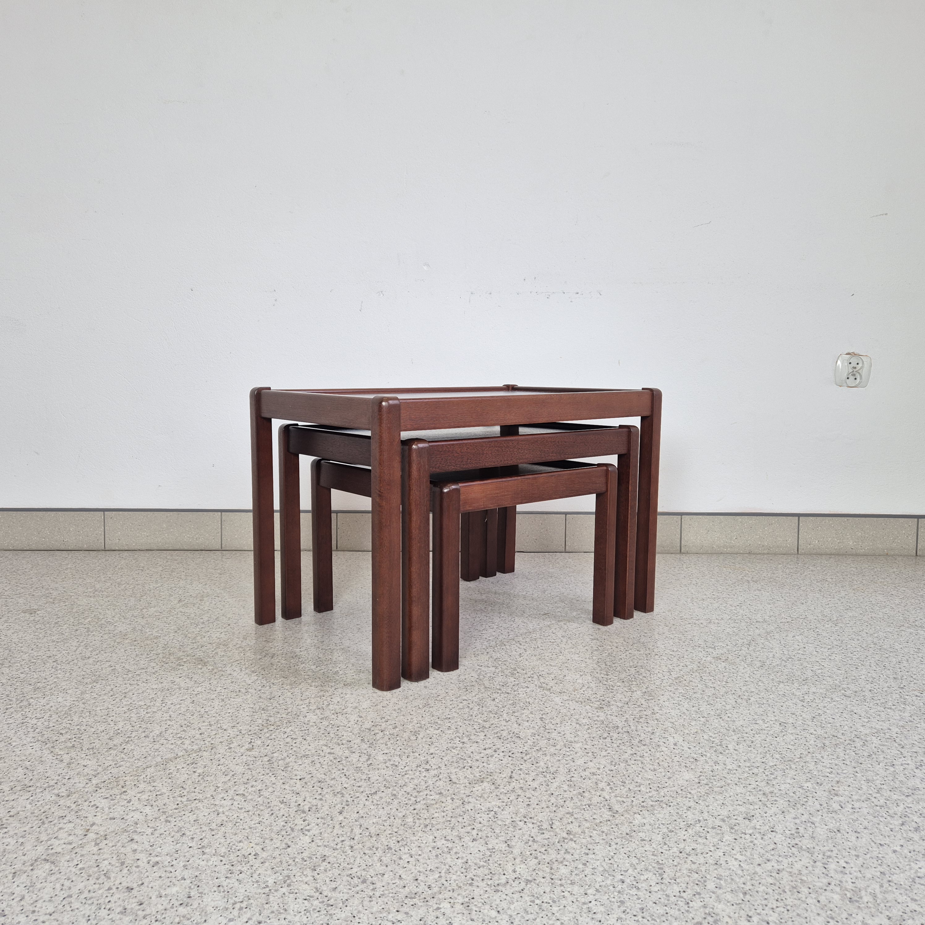 Set of modular side tables, mahogany, Denmark, 1970s. - Side tables