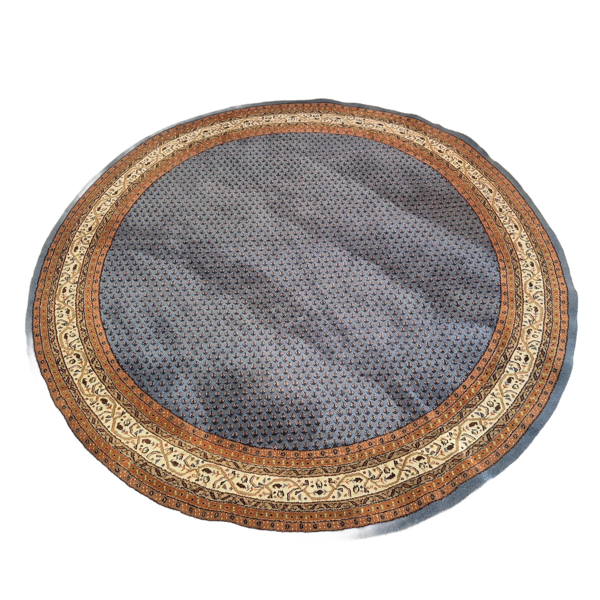 Dywan okrągły, navy blue, wełna kaszmirowa, Iran, lata 60. - Dywany perskie